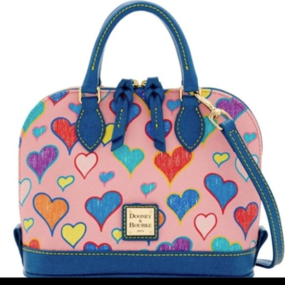 Dooney & Bourke | Bags | Dooney And Bourke Bitsy Hearts Raspberry Purse ...